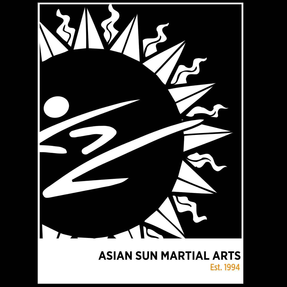 Black & White Asian Sun Logo Hoodie – Asian Sun Proshop